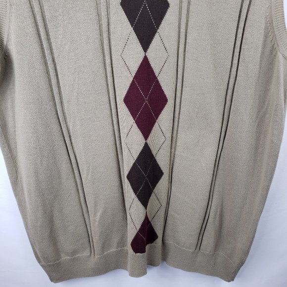 Haggar | Sweaters | Haggar Argyle Sweater Vest Sz Xl V Neck Brown ...